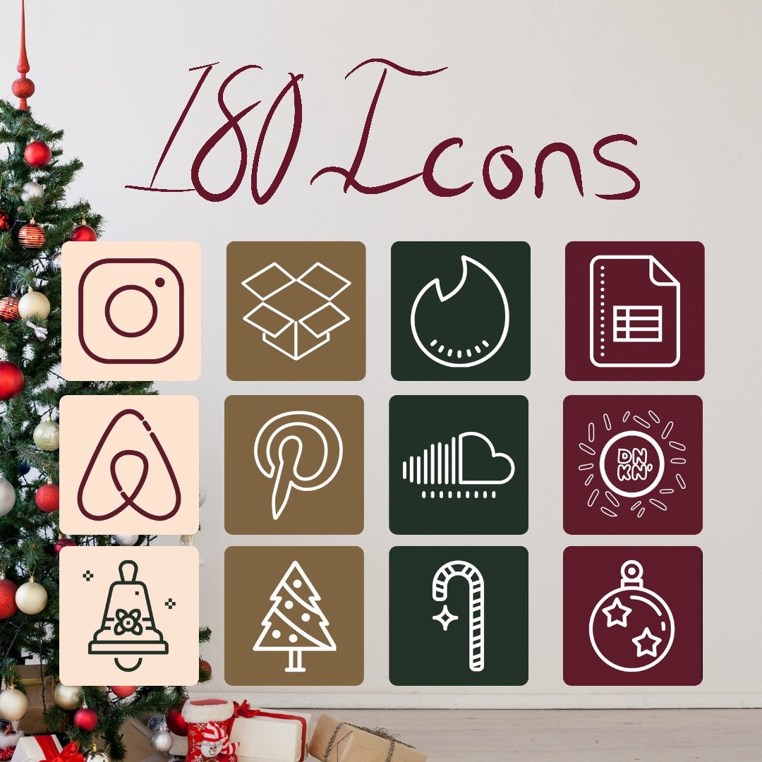 180 Christmas App Icons Pack Cove the Design cove the - Etsy