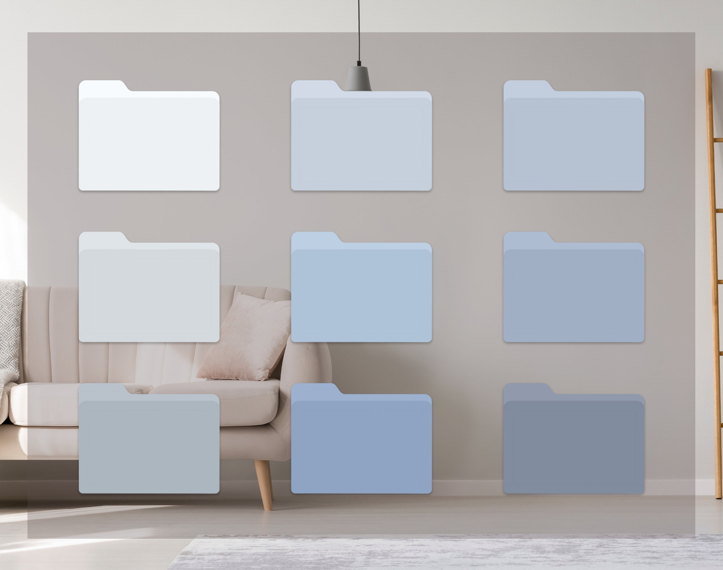 Blue Desktop Folder Icons for Mac & Windows Cove the Design - Etsy Canada