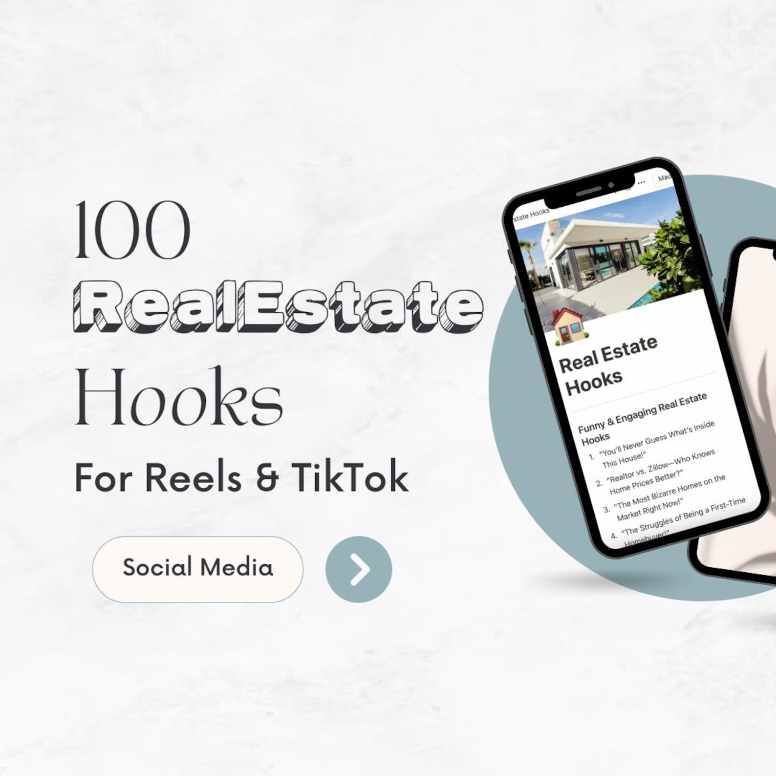 100 Real Estate Reel Hooks: Social Media Content Ideas (digital ...