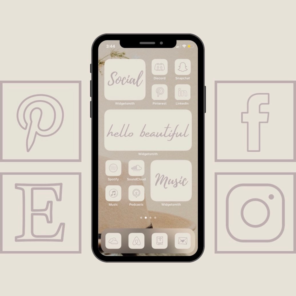 Beige With Ash Icon 100 Icons 35 Widgets IOS 14 App Icons - Etsy