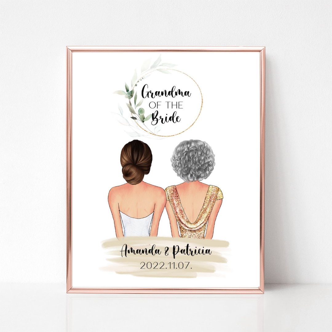Grandma of the Bride Print, Wedding Gift for Granny, Nana of Bride Gift ...