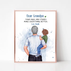 Personalized Digital Grandpa and Grandson Print, Granddad and ...
