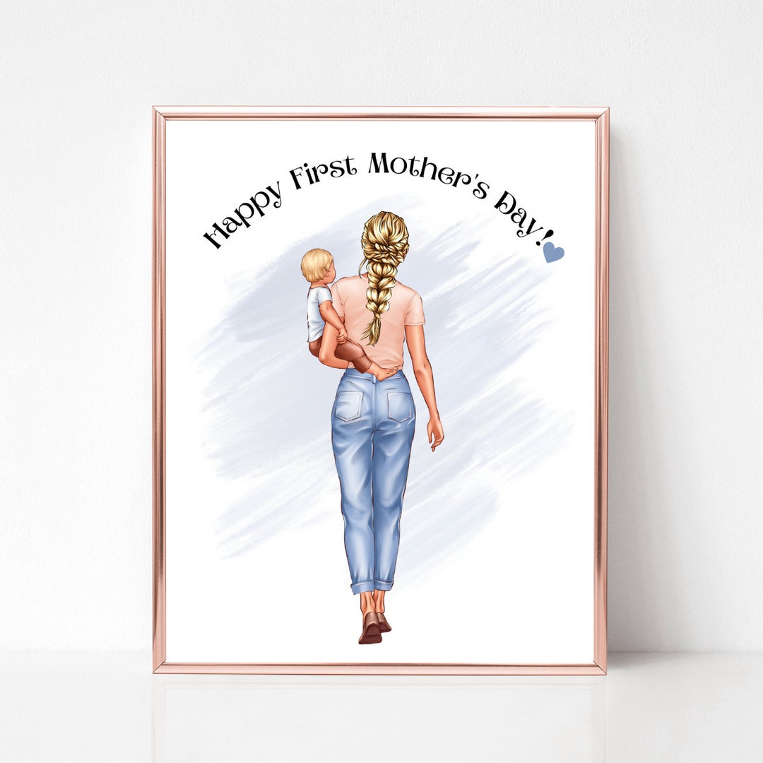 Erstes Muttertagsgeschenk, Mutter und Sohn Druck, Muttertagsgeschenk ...