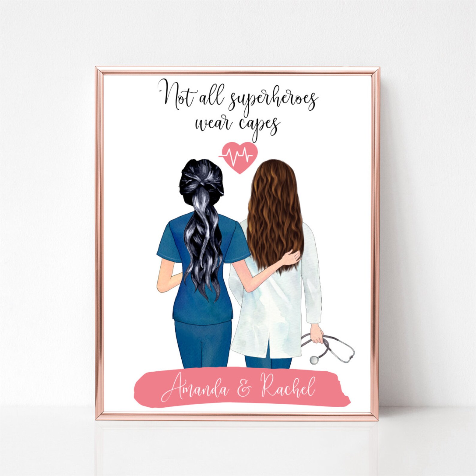 Personalised Nurse Print Best Friend Print Nurse T Doctor Print