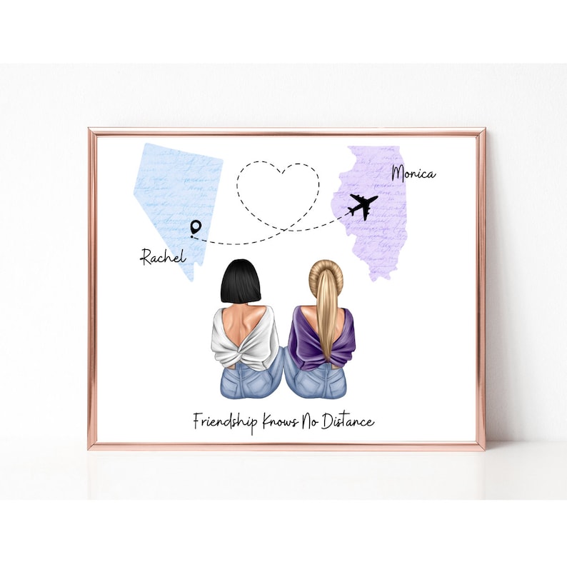 Friendship Knows No Distance Best Friend Print Long Distance - Etsy