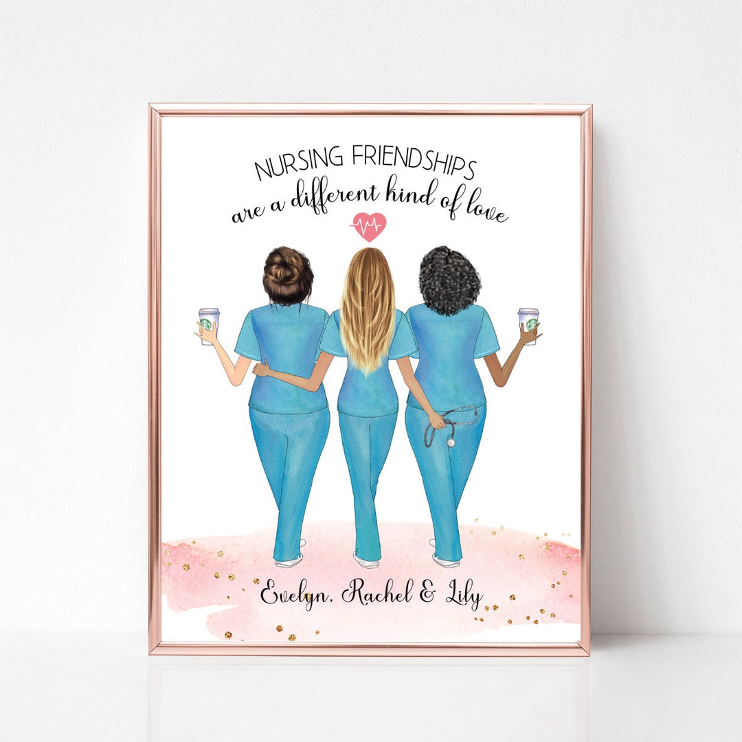 Personalized Nurse Print, Friends Picture, Nurse Gift, Scrub Life ...