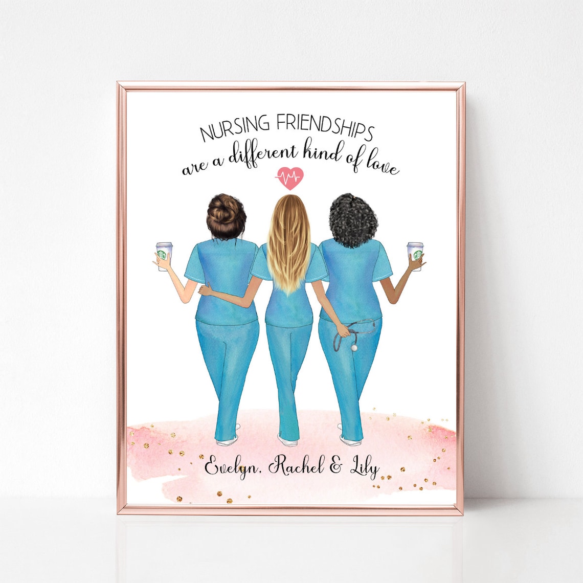 Personalized Nurse Print Friends Picture Nurse Gift Scrub - Etsy