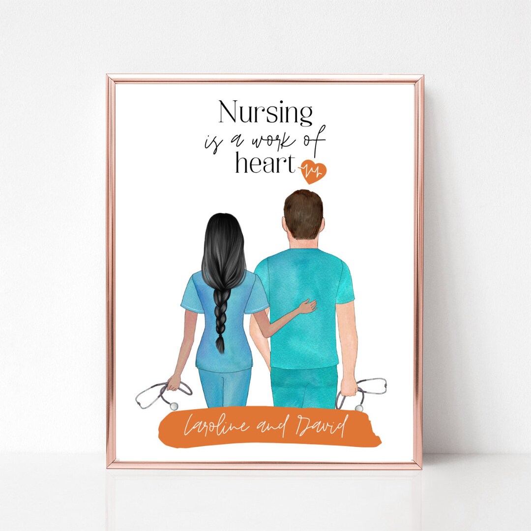 Nurse Team Print, Best Friend Print, Saving Lives Together, Nurse Gift ...