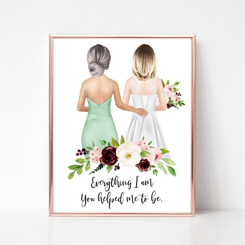 Mother of the Bride Illustration Wedding Parent Print - Etsy