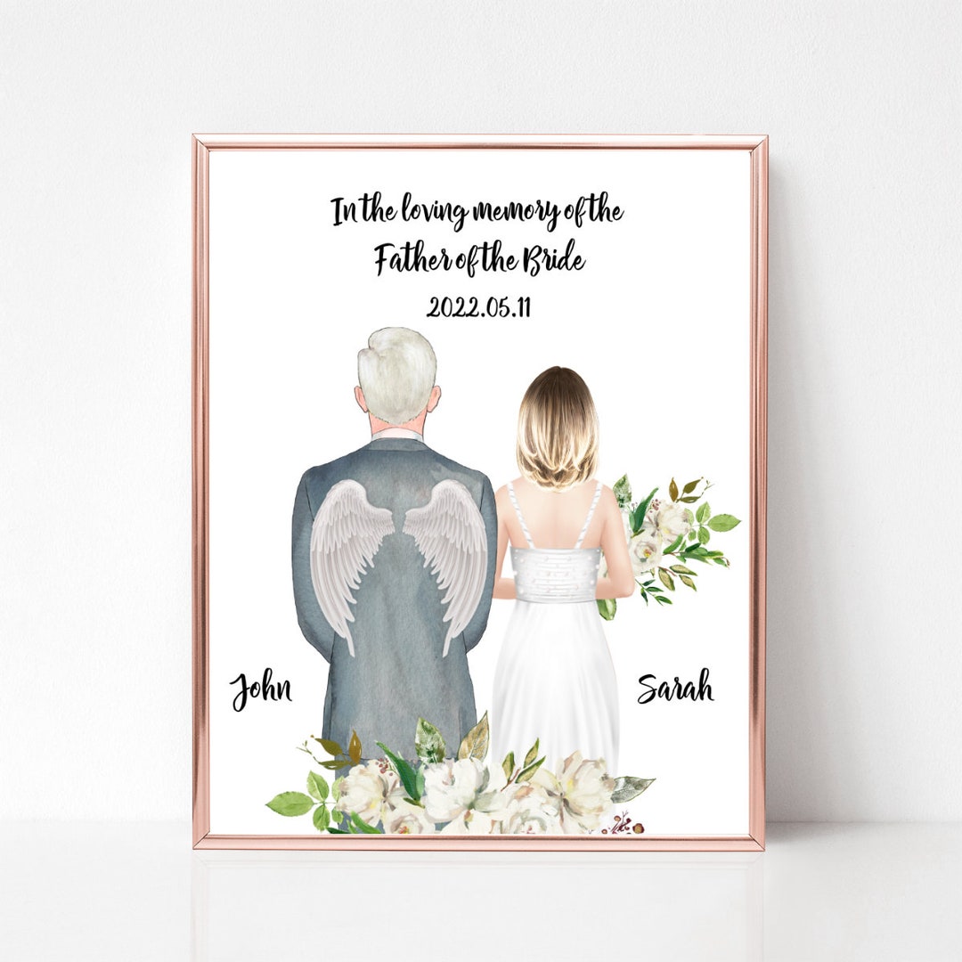 Father of the Bride Memorial Print, Wedding Parent Print, Custom ...
