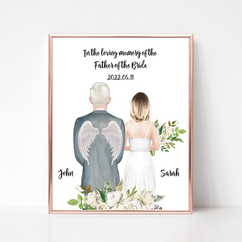 Father of the Bride Memorial Print Wedding Parent Print | Etsy