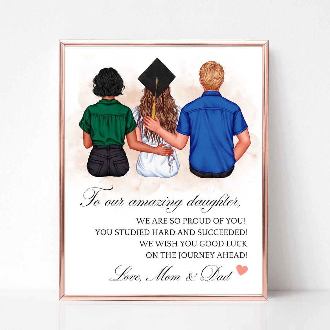 We Are Proud of You Graduation Print, Gift for Daughter From Parents ...