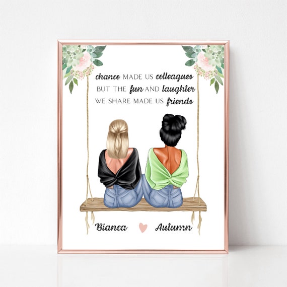 Work Best Friend Coworker Friend Gift Coworker Birthday - Etsy