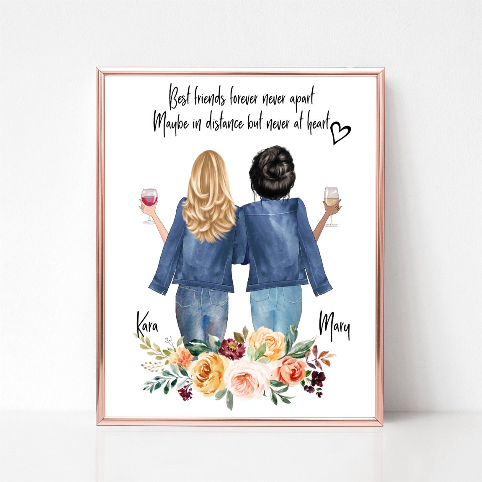Custom Best Friend Print, Personalizable Gift, Digital File, Custom ...