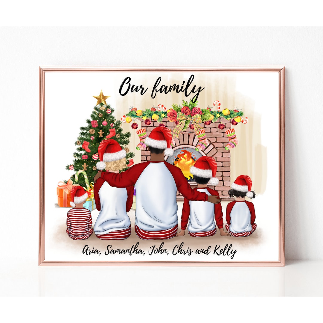Our Family Christmas Portrait, Personalized Christmas Family Print ...