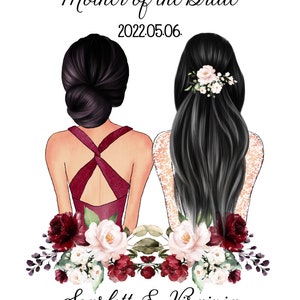 Mother of the Bride Gift, Mother of the Bride Illustration, Wedding ...