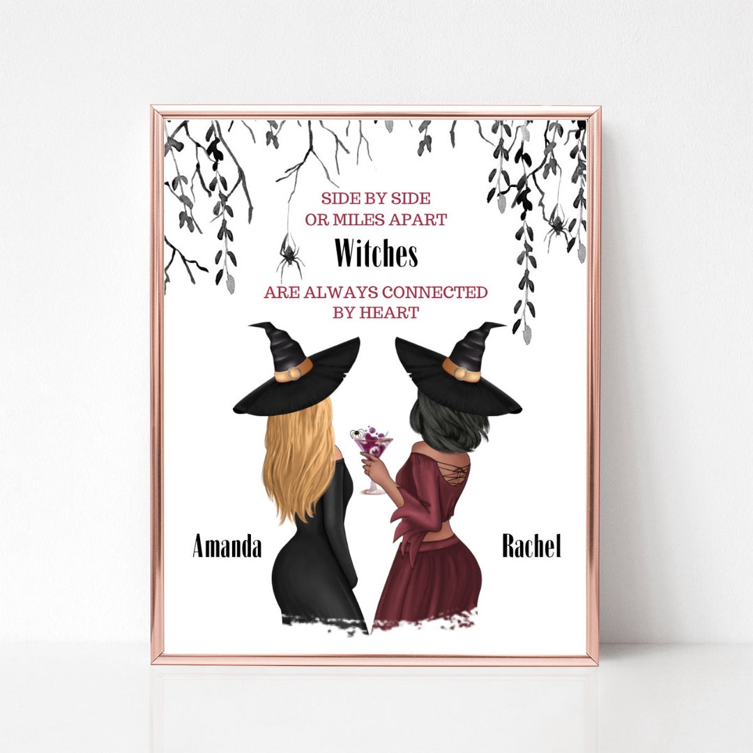 Personalized Witches Portrait, Halloween Portrait, Witches Custom Print ...