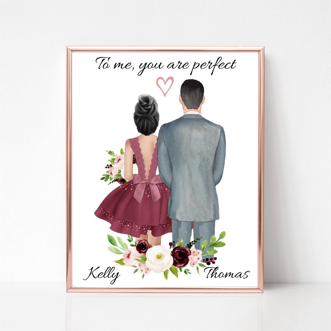 Personalised Couple Print, Couple Custom Print, Anniversary Git ...