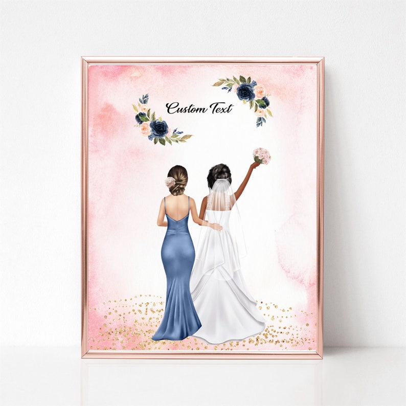 Personalized Best Friends Wedding Gift Custom Bride and - Etsy