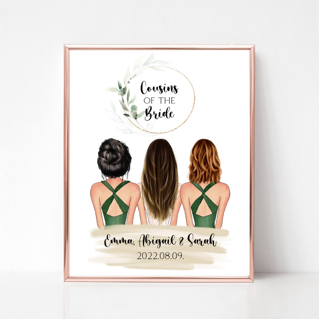 Cousins of the Bride Print, Wedding Gift for Cousin, Cousins of the ...