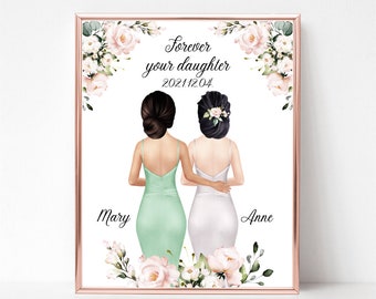 Mother of the Bride Illustration Wedding Parent Print - Etsy