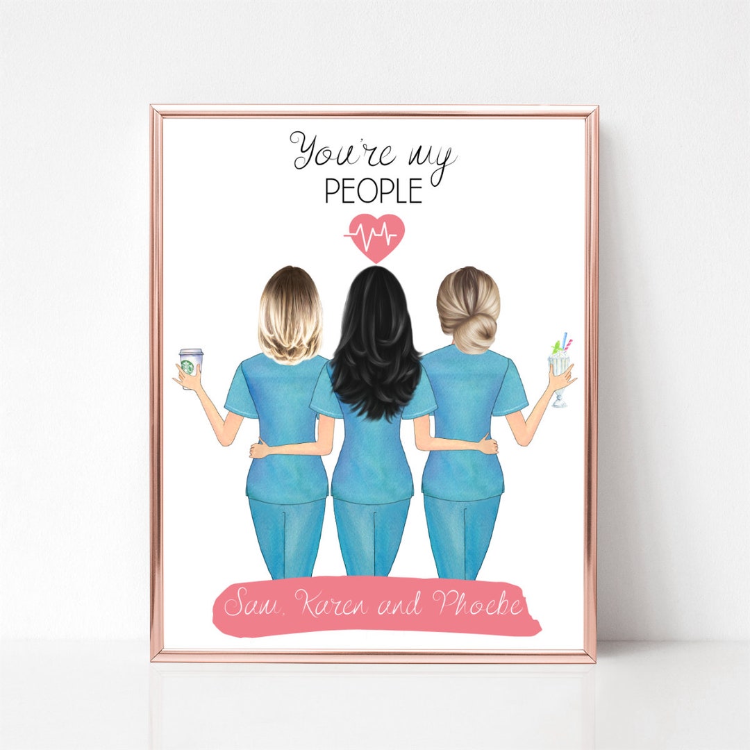 Personalised Nurse Print, Nurse Gift, Best Friend Print, Thank You Gift ...