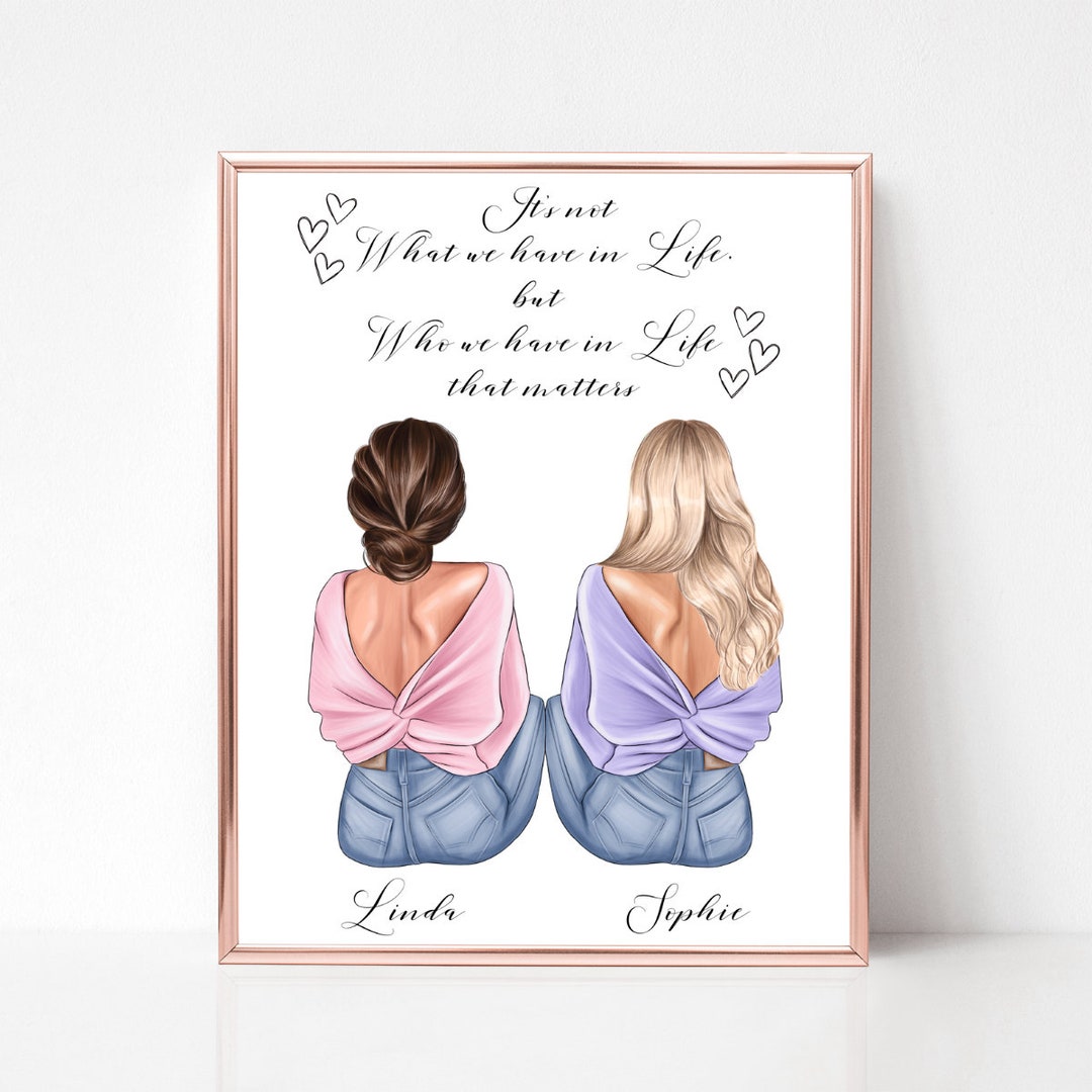 Best Friend Print, Personalised Wall Art, Custom Sisters Prints, Friend ...