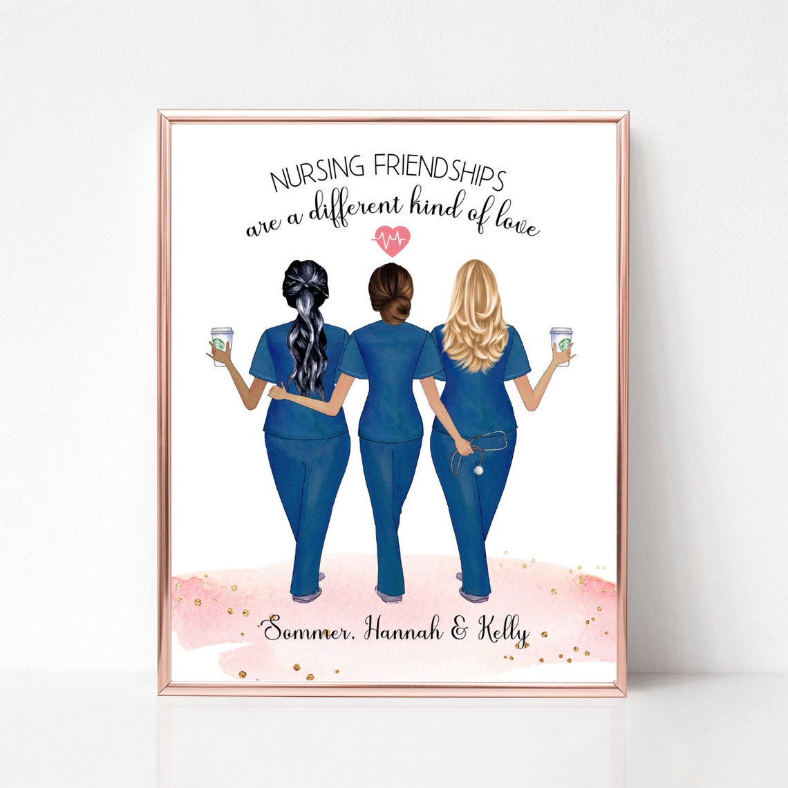Personalized Nurse Print Friends Picture Nurse Gift Scrub - Etsy