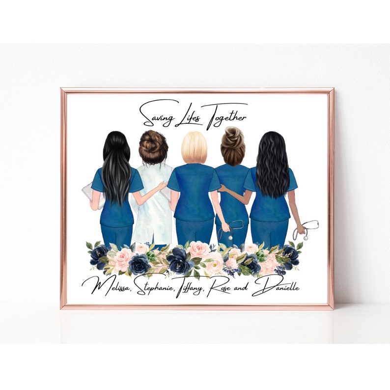 Nurse Team Print Best Friend Print Saving Lifes Together - Etsy