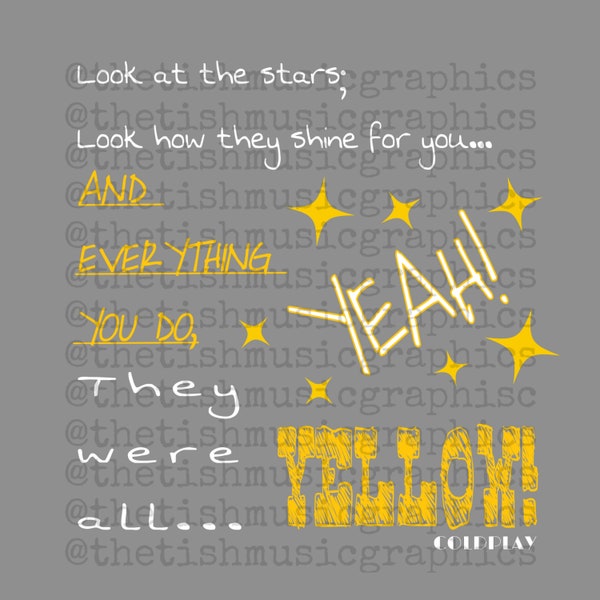 Coldplay Yellow - Etsy