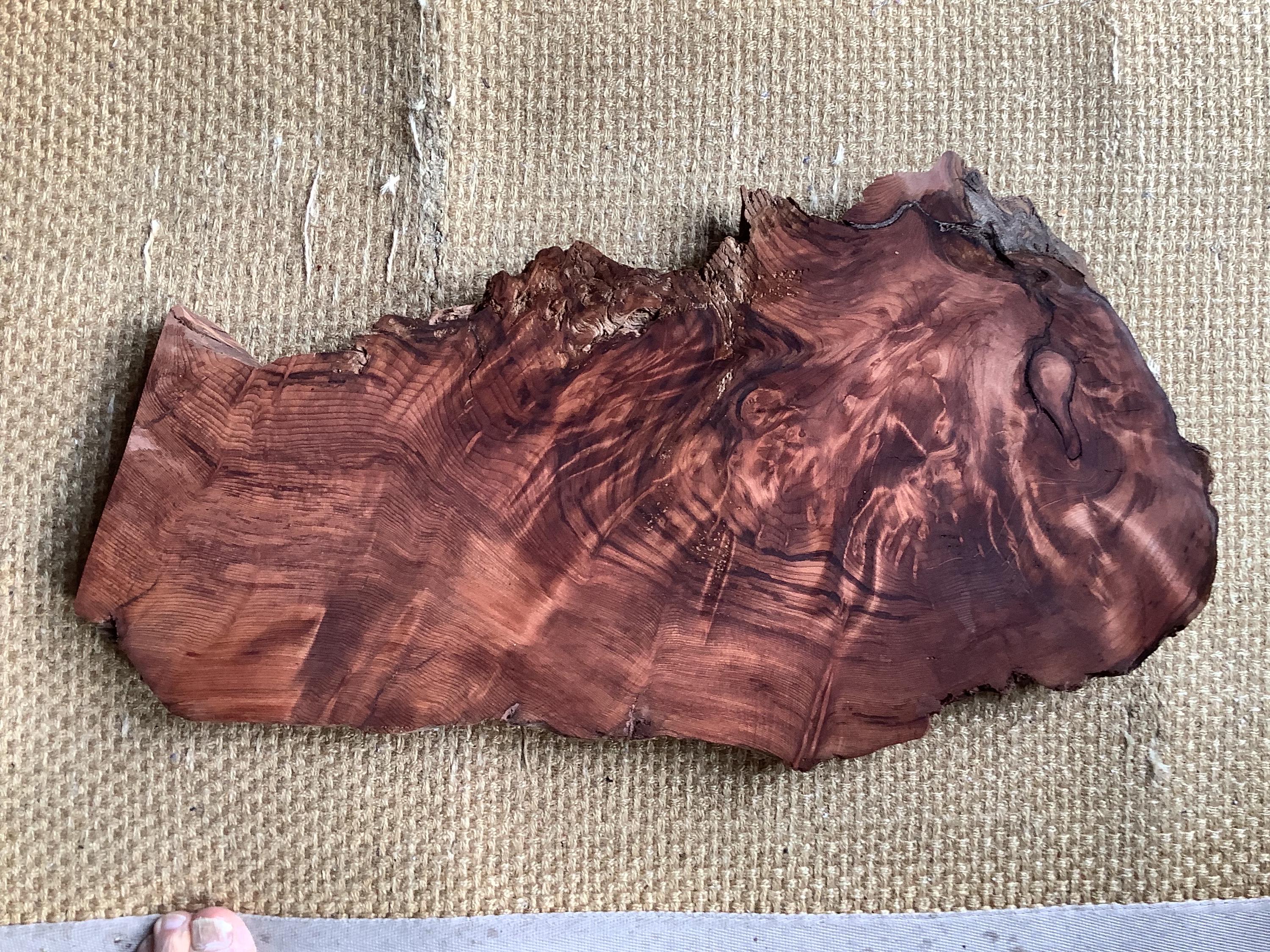 Redwood Burl Side or Tea Table Mostly Live Edge Slab Slightly Dampened ...