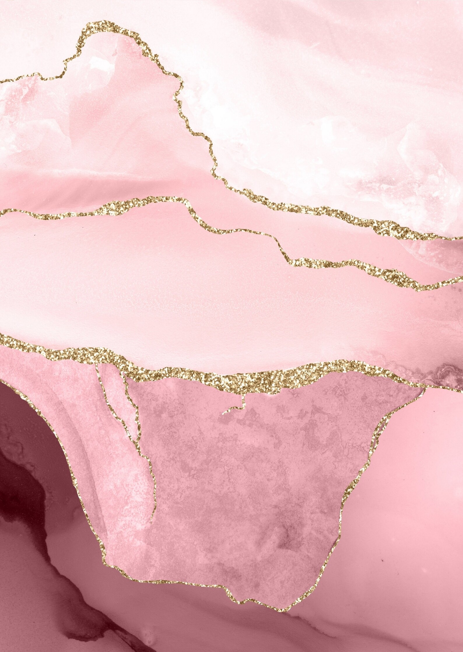 Blush Pink And Gold Glitter Marble Prints Set Of Three Agate Etsy Uk