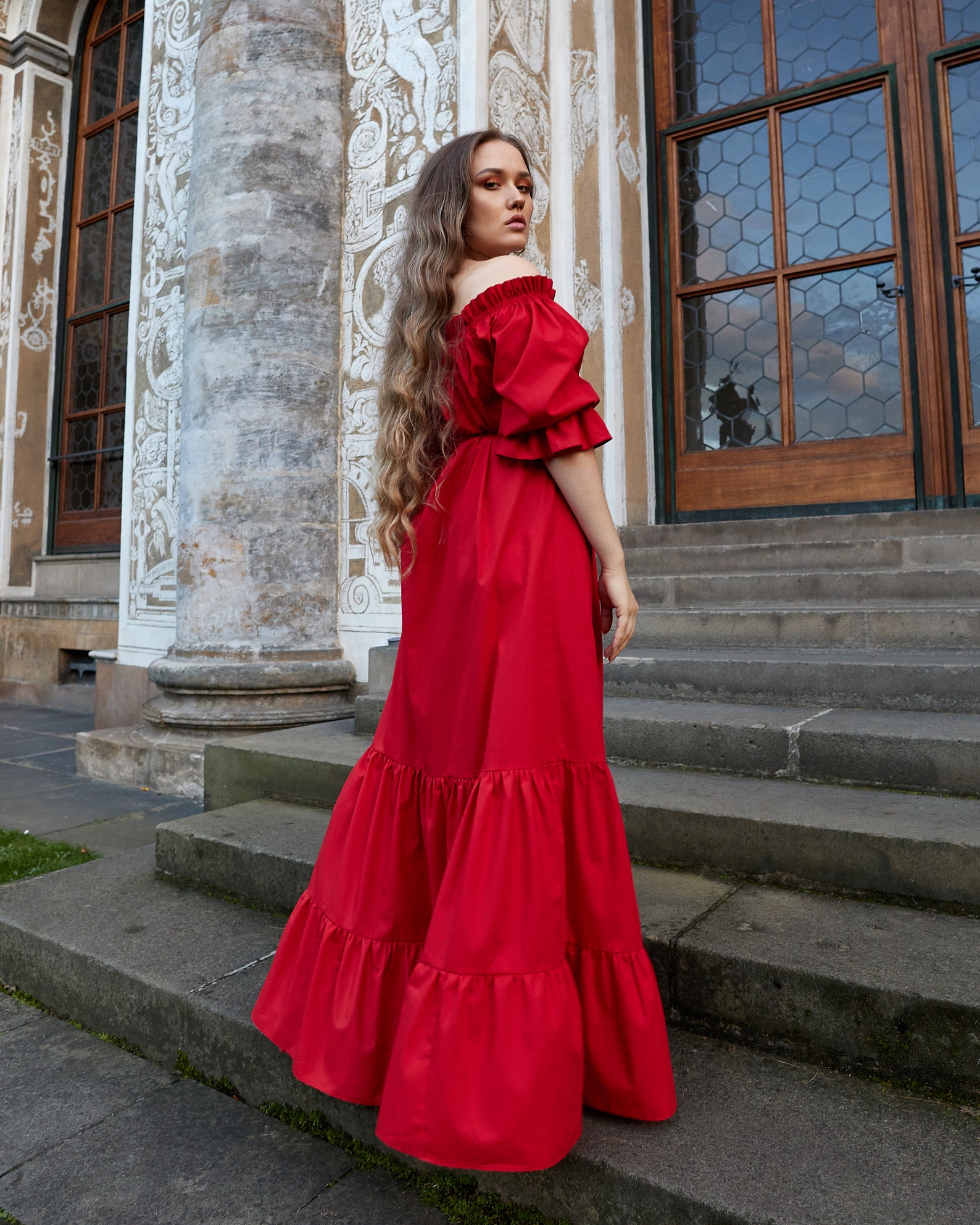Maxi Dress With Puff Sleeves, Regency Chemise Inspired - Regency Dress ...