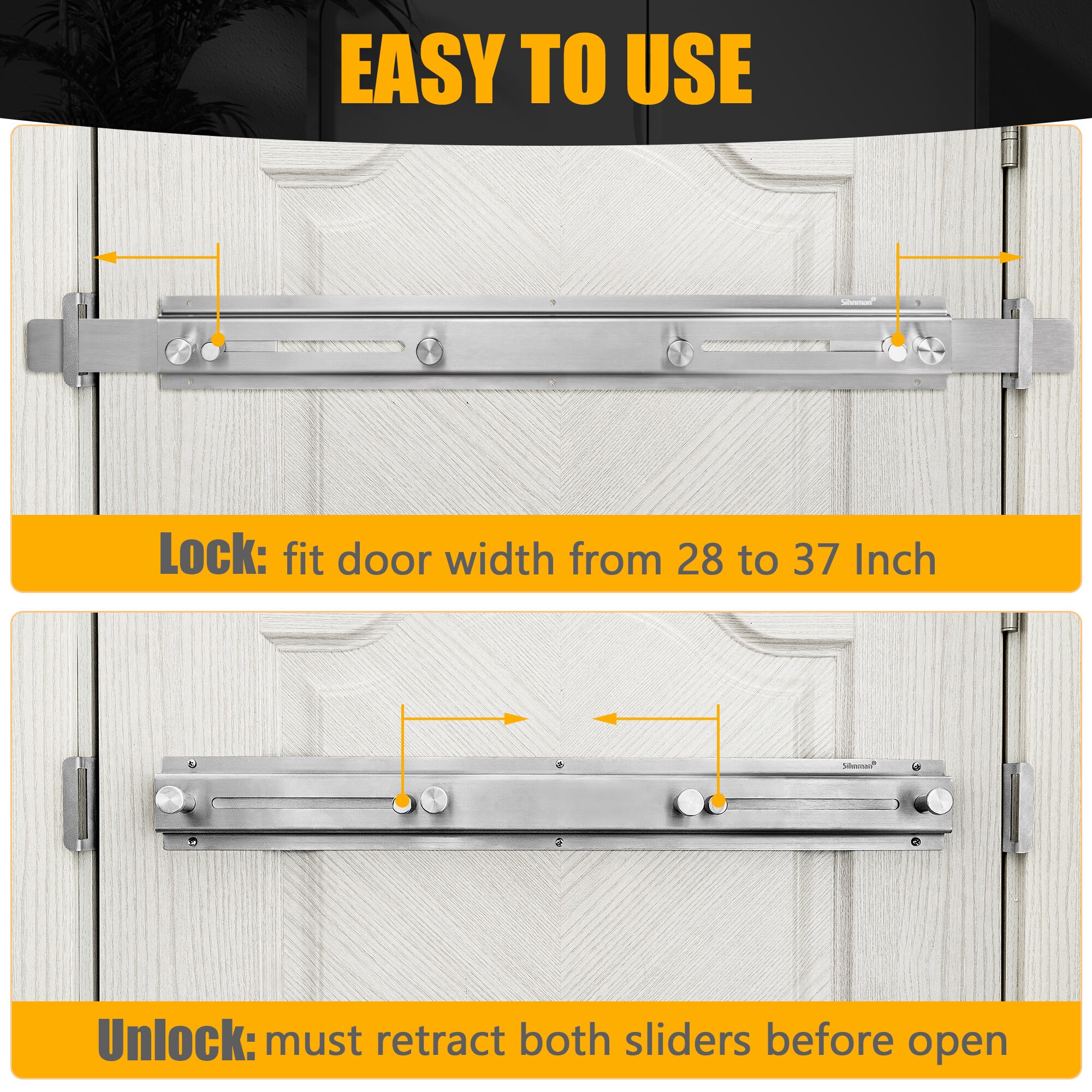 Door Barricade Bar With Door Hook Door Hanger Patented Design to Stop ...