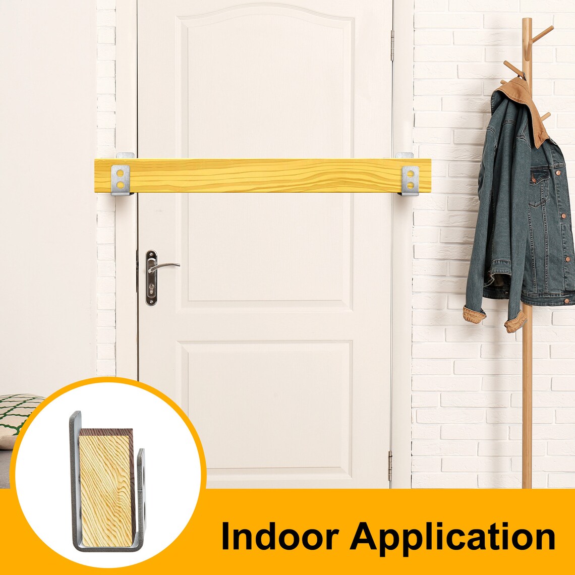 Marine Grade SUS Door Barricade Brackets (2 Pcs) for 2x4 Lumber-drop ...