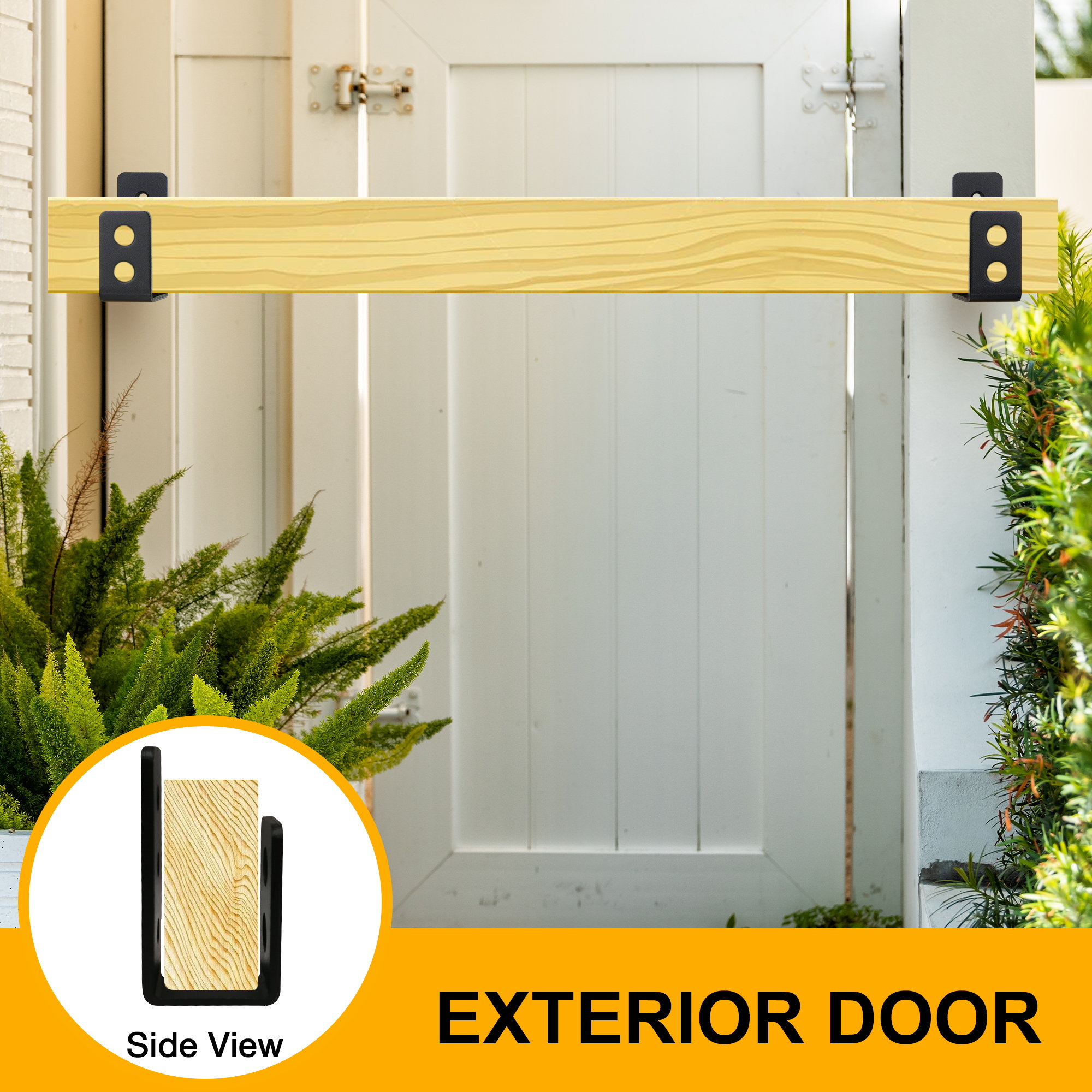 Door Barricade Brackets (2 Pcs) for 2x4 Lumber-drop Open Bar Holder ...