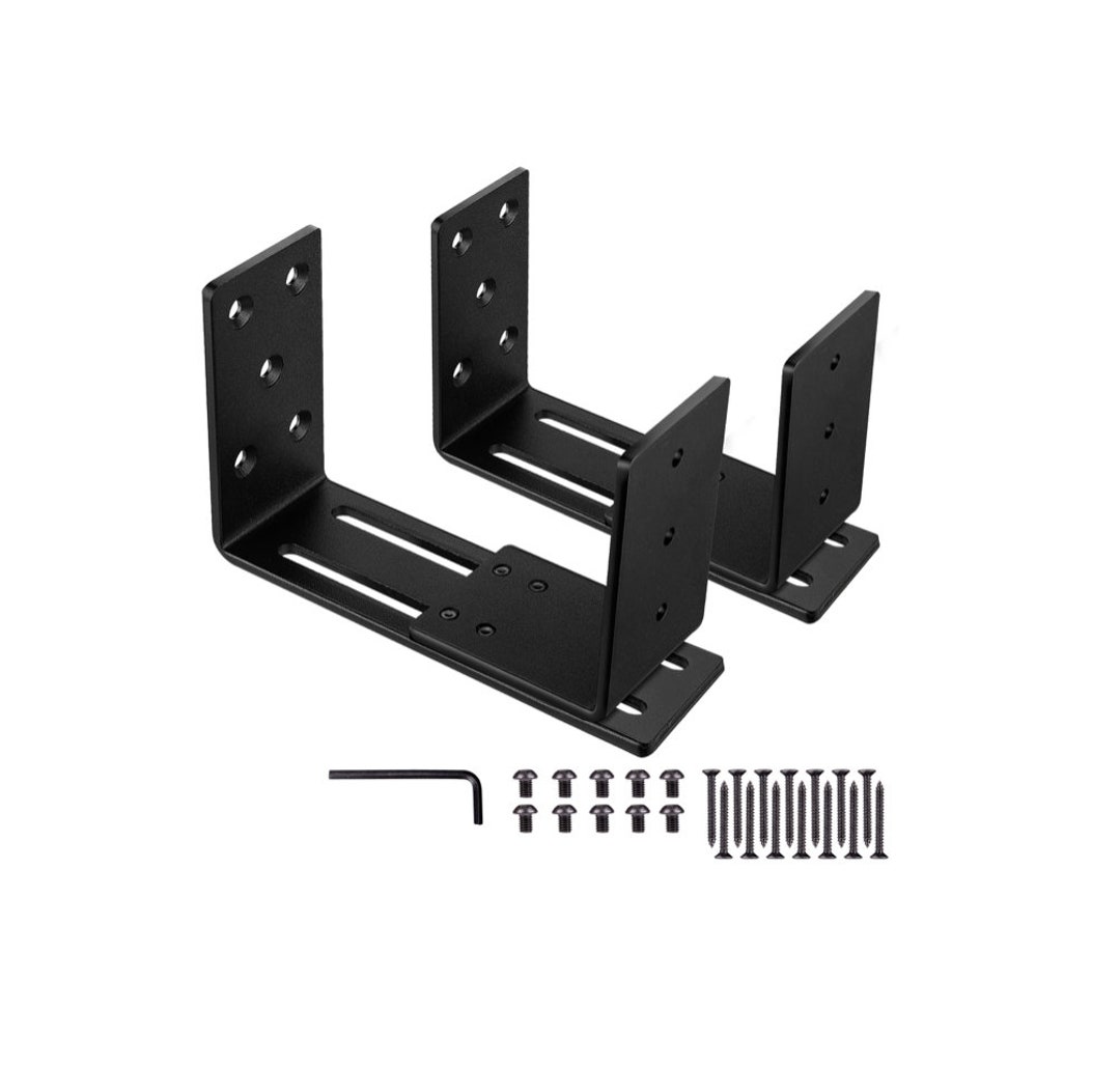 Adjustable Door Barricade Brackets (2 Pairs) for Lumber-drop Open Bar ...
