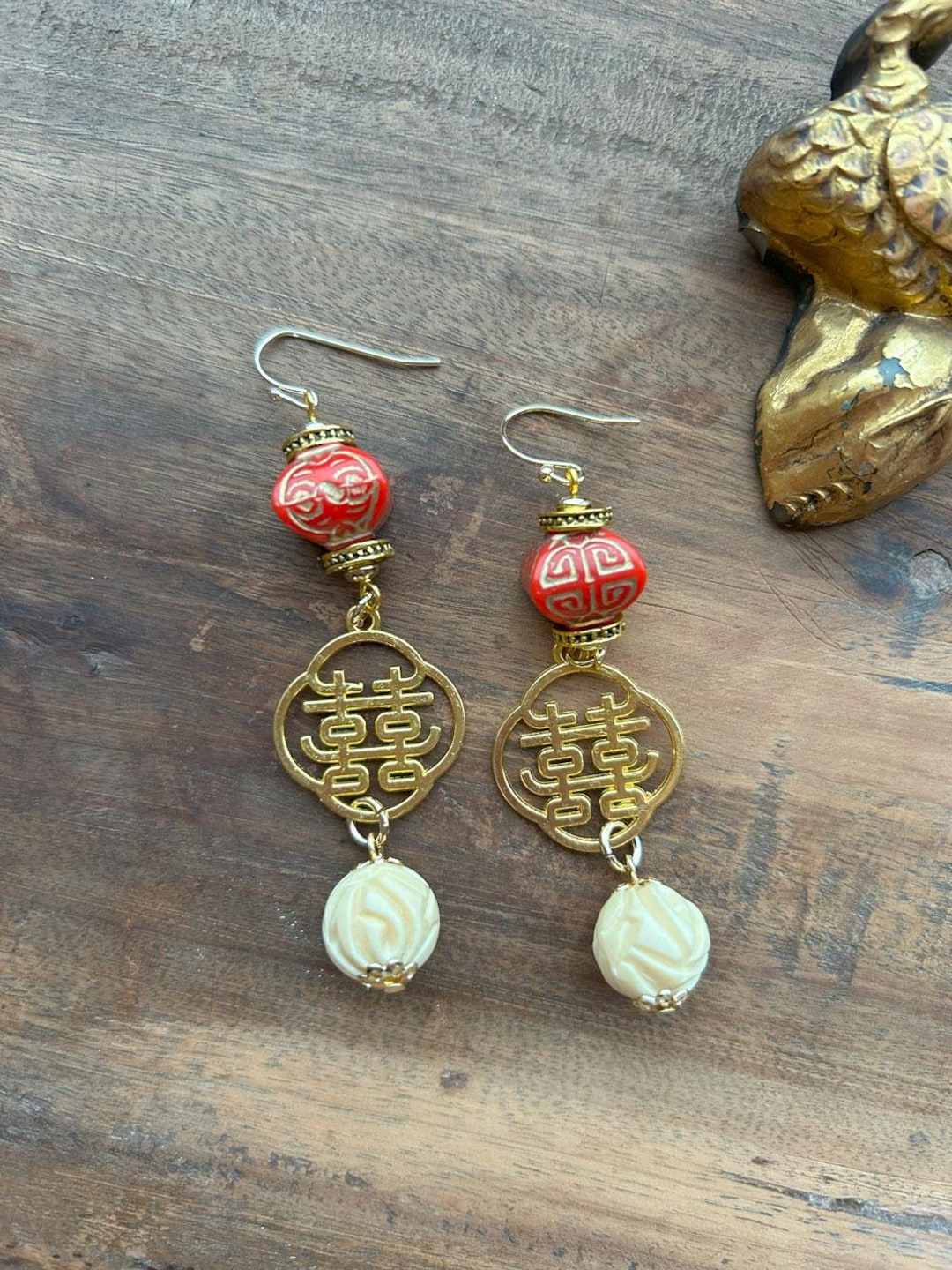 Asian Charm Earrings,asian Theme Vintage Style Beads Earrings,chinese ...