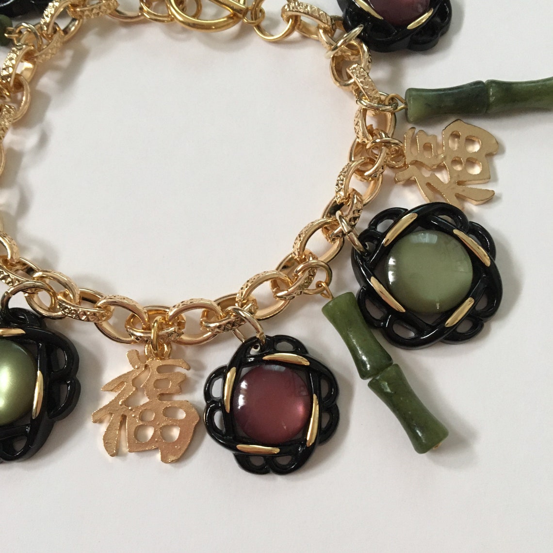 Asian Lucky Charm Bracelet,asian Theme Vintage Style Bracelet,chinese ...