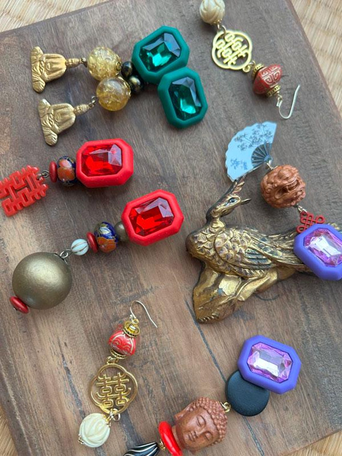 Asian Charm Earrings,asian Theme Vintage Style Beads Earrings,chinese ...