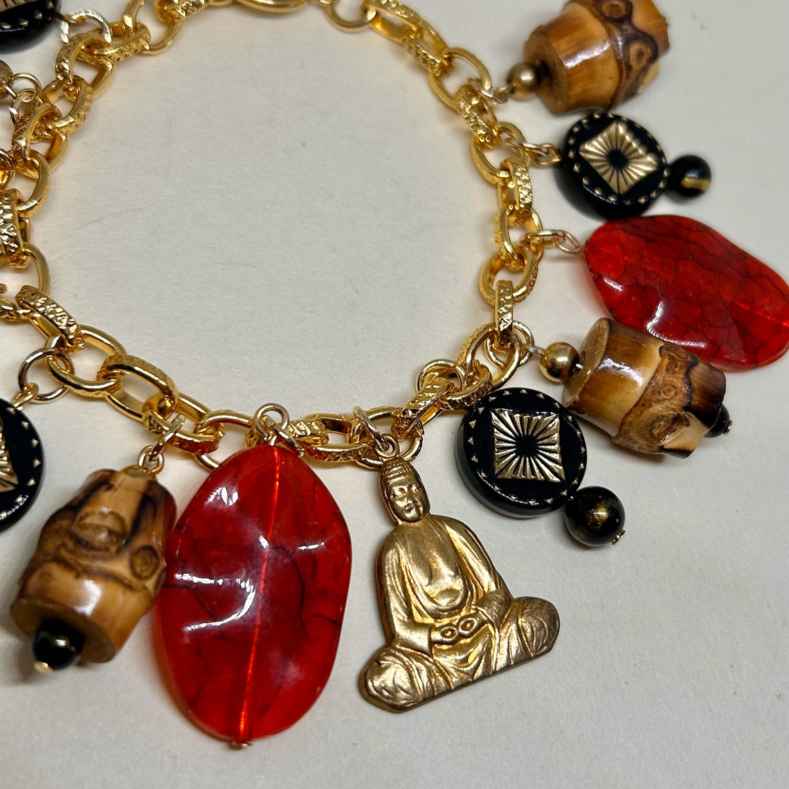 Asian Lucky Charm Bracelet,asian Theme Vintage Style Beads Bracelet ...