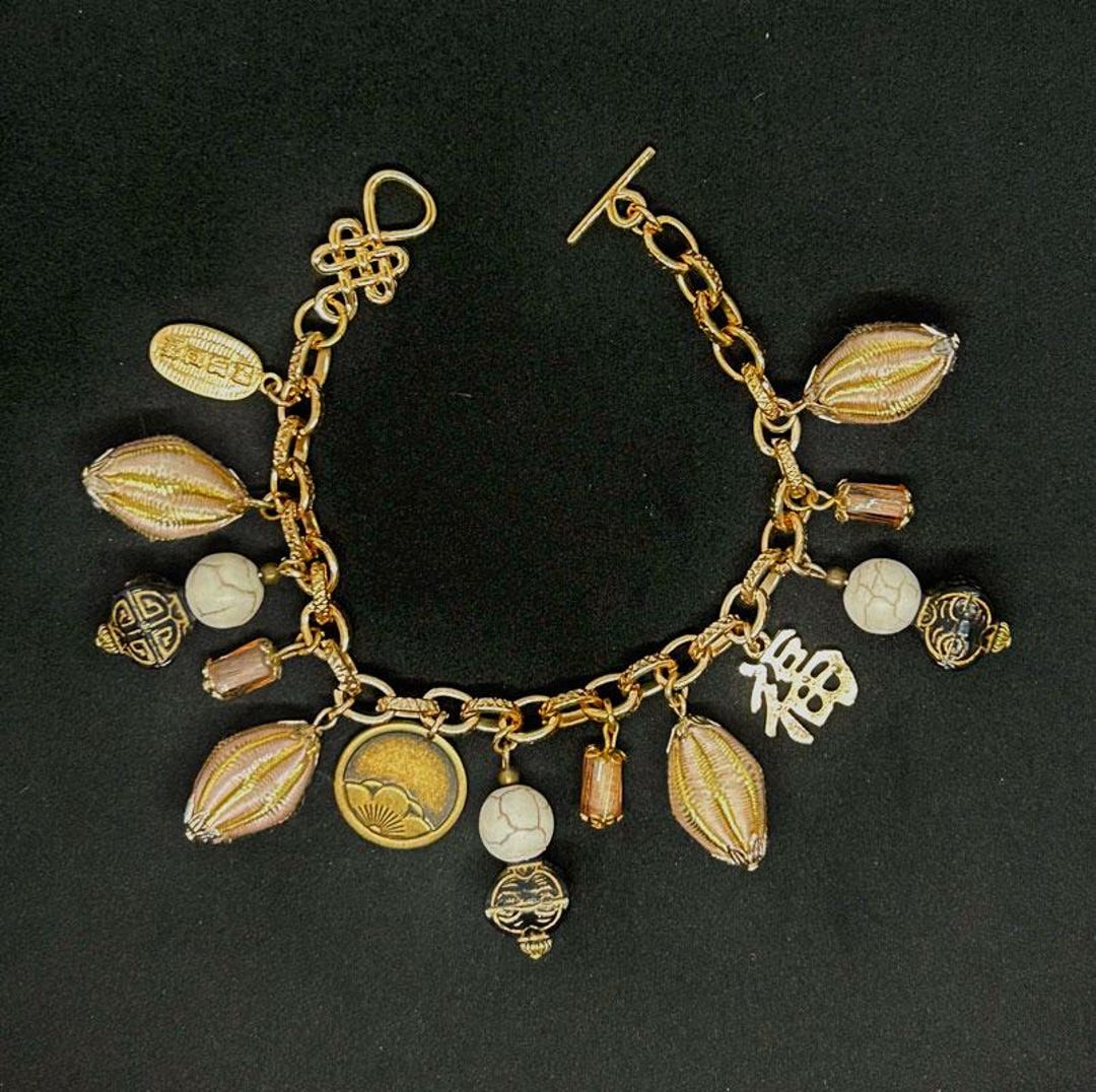 Asian Charm Bracelet,asian Theme Vintage Style Beads Bracelet,chinese ...