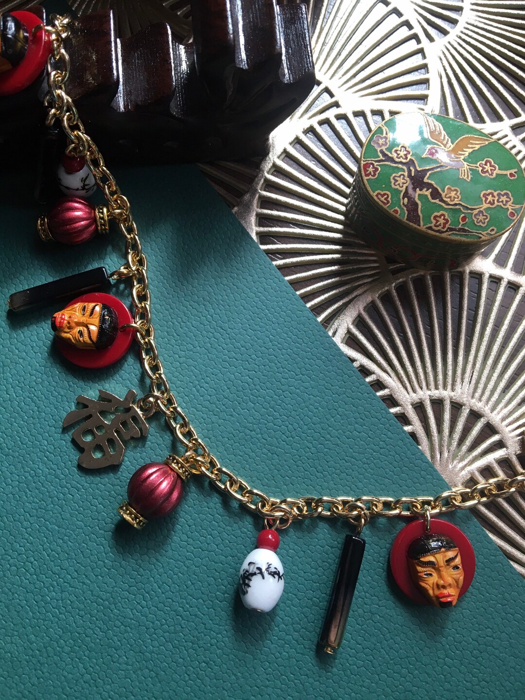 Asian Lucky Charm Bracelet,asian Theme Vintage Style Bracelet,chinese ...