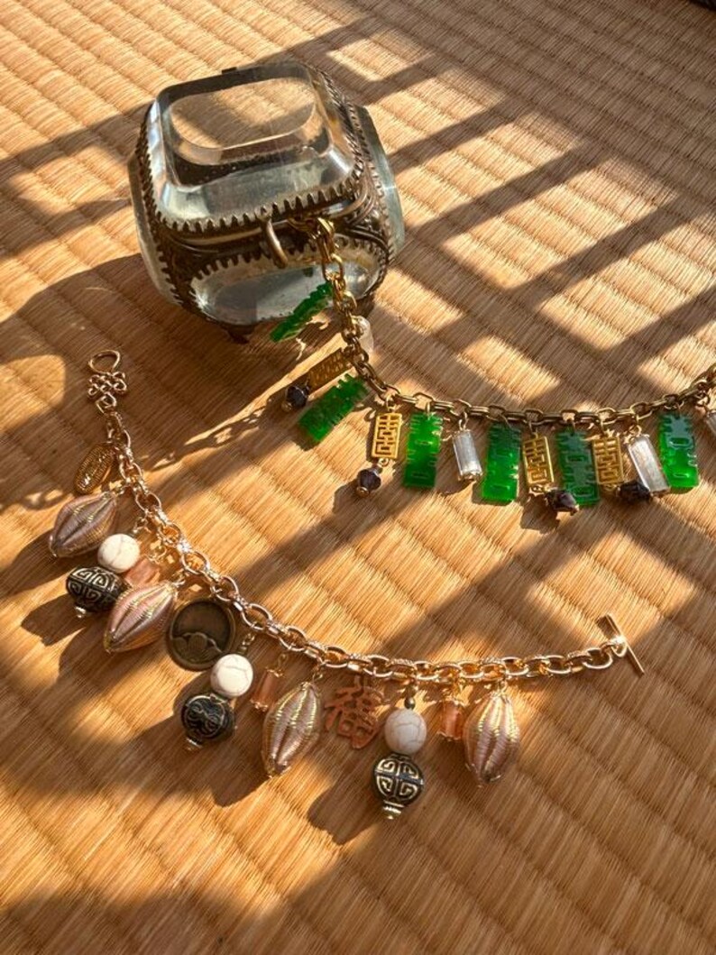 Asian Charm Bracelet,asian Theme Vintage Style Beads Bracelet,chinese ...