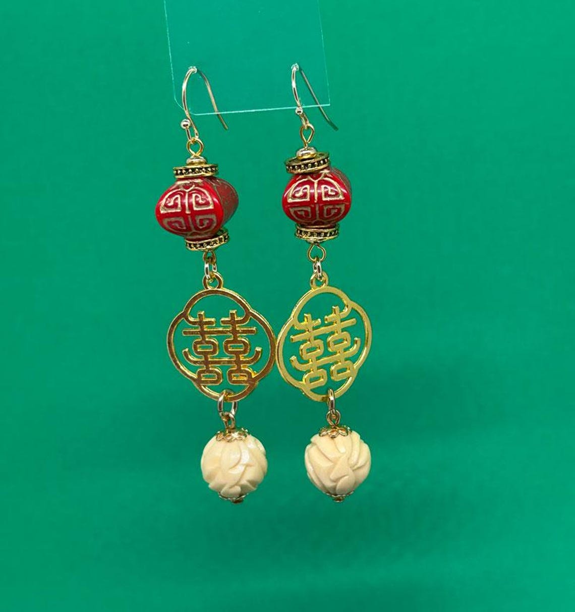 Asian Charm Earrings,asian Theme Vintage Style Beads Earrings,chinese ...