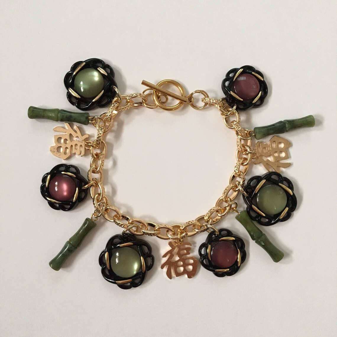 Asian Lucky Charm Bracelet,asian Theme Vintage Style Bracelet,chinese ...