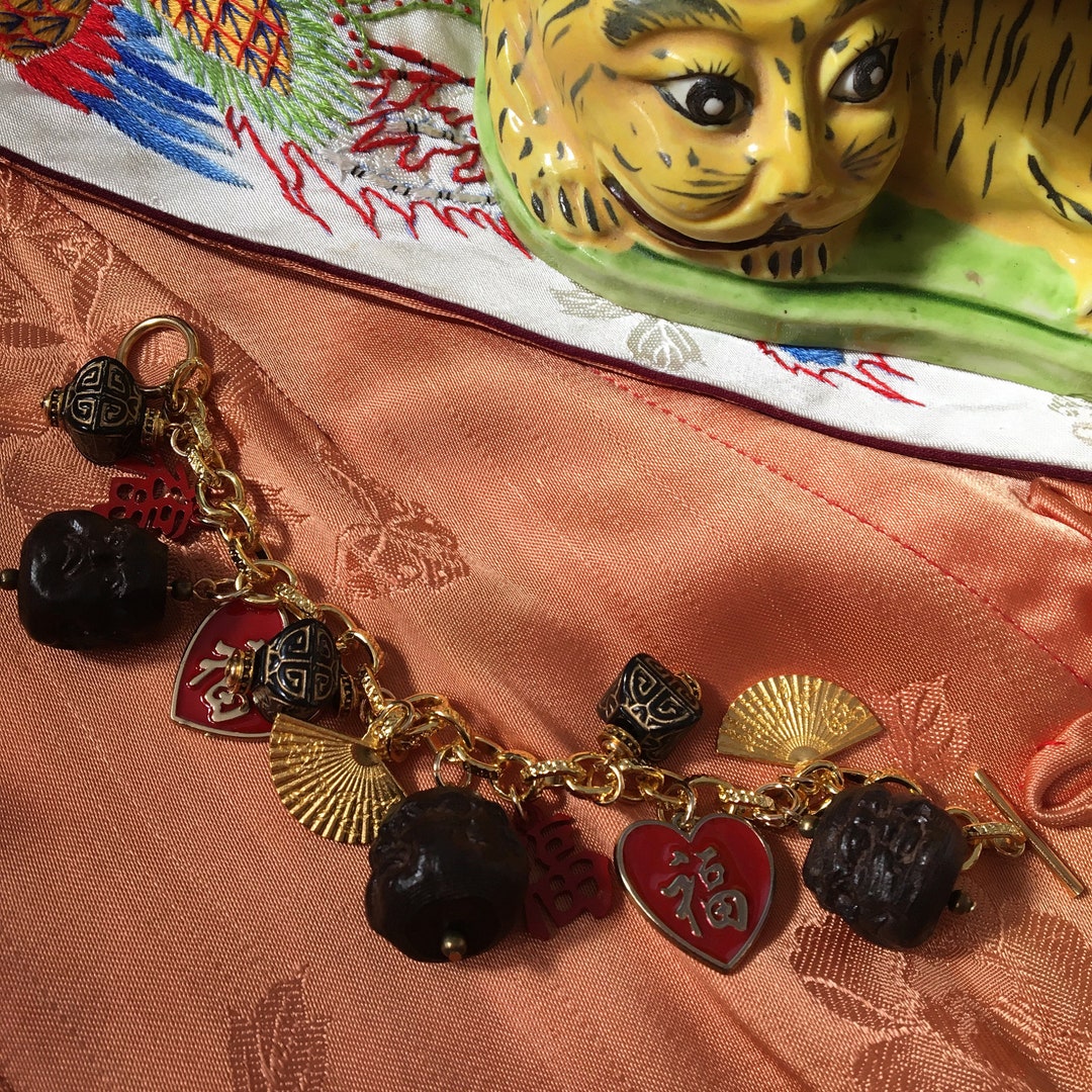 Asian Lucky Charm Bracelet,asian Theme Vintage Style Bracelet,chinese ...