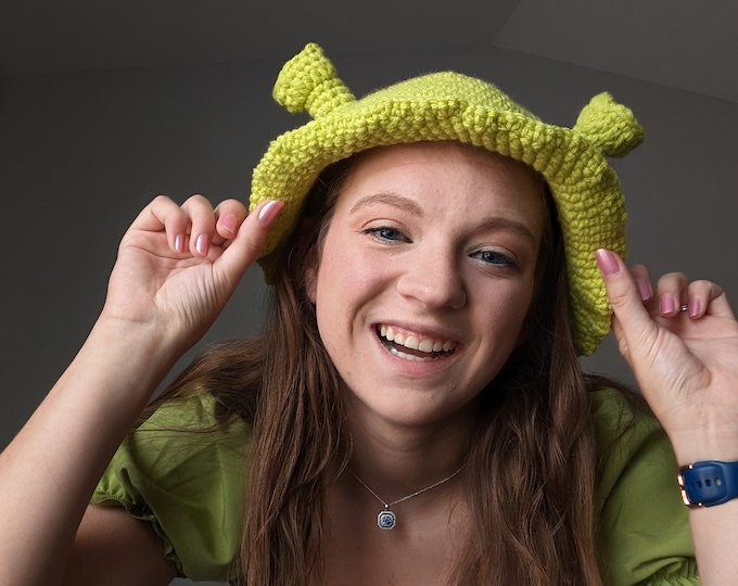 Handmade Crochet Shrek Bucket Hat - Etsy