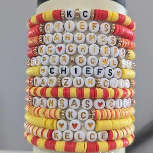 CUSTOMIZABLE Kansas City Chiefs Stacked Bracelets - Etsy