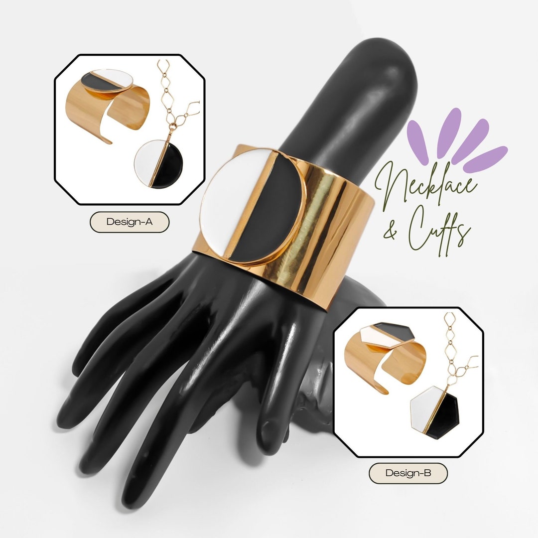 Eclipse Duality by Pure Hands Studio is a Set of Unique Brass Wrist Cuffs & Pendant Necklace ...